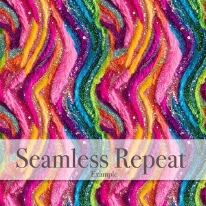 Wavy Rainbow Faux Fur Sequin Stripes Seamless Pattern. Colorful Fabric ...