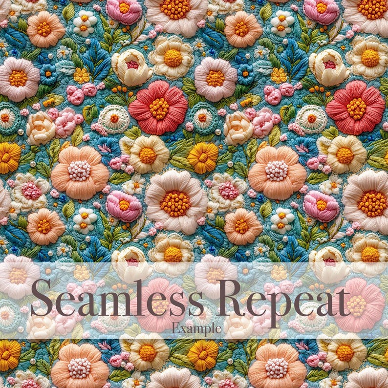 Floral Embroidered Seamless Pattern. Shabby Chic Peony Roses. Colorful ...
