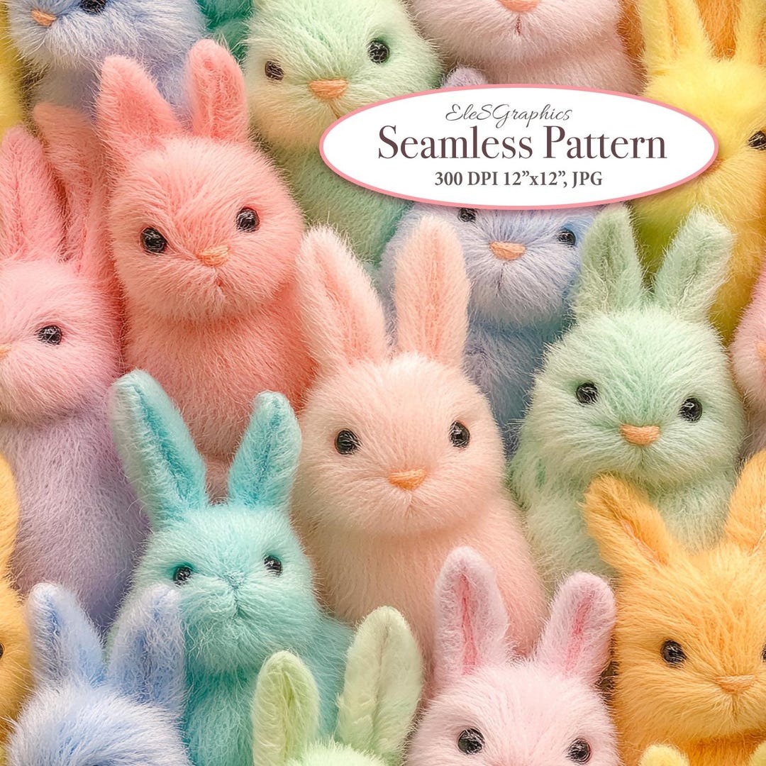 Cute Pastel Fluffy Rabbits. Nursery Baby Hare Bunny Knitted Felted Faux ...