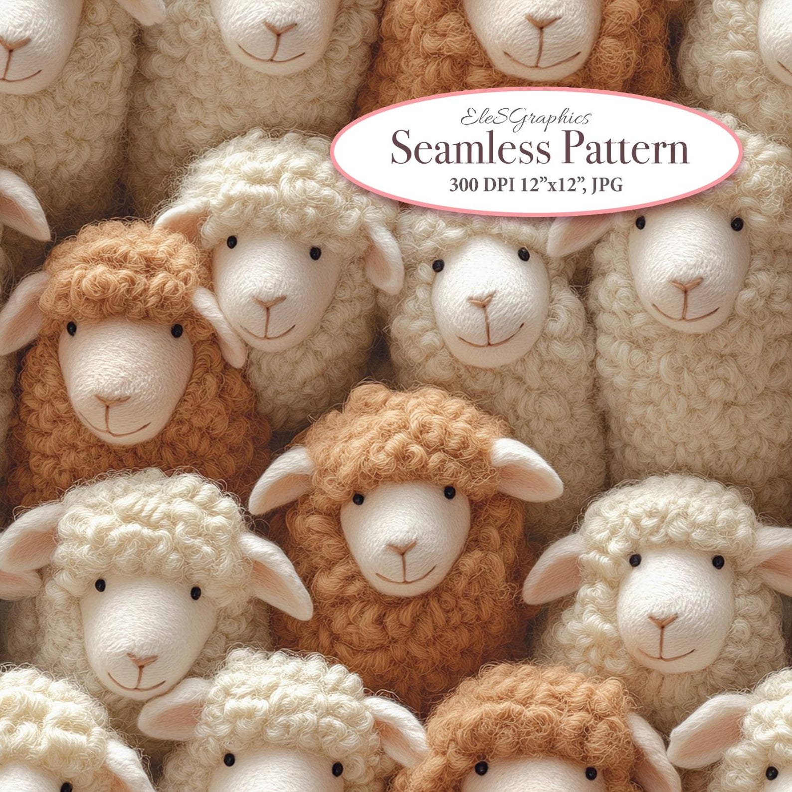 Cute Cozy Fluffy White Beige Sheep Animal. Nursery Knitted Felted Faux ...