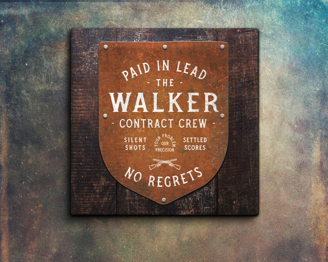 Personalized Surname Canvas Wall Art | Western Gunslinger Sign | Man ...