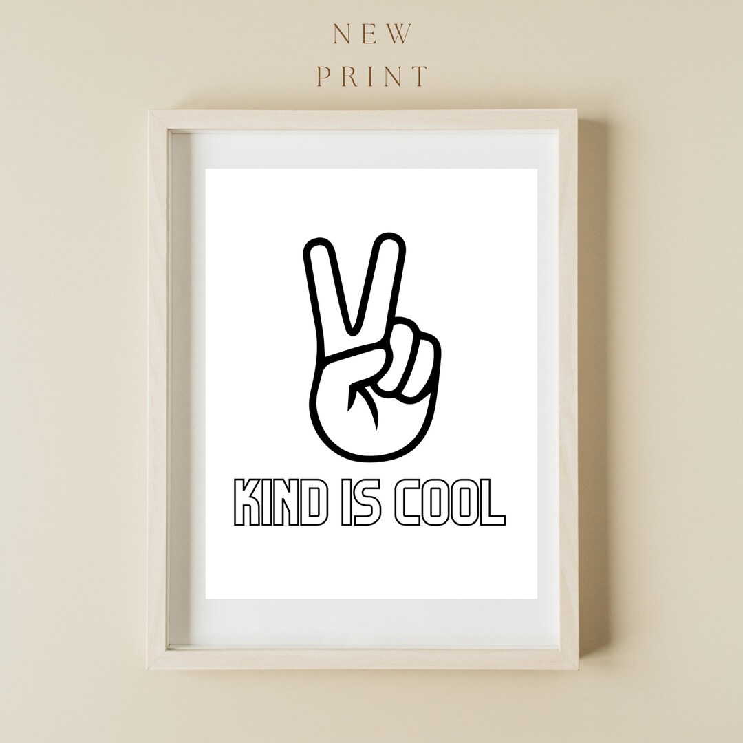 Kind is Cool INSTANT DOWNLOAD Digital Download Nursery Print. Kids Room ...