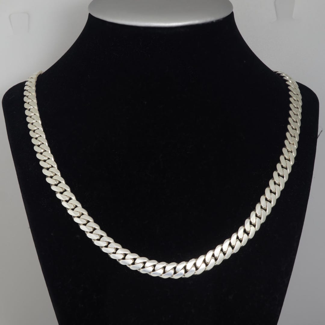Silver Cuban Link Chain, 999 Silver Chain, Sterling Silver Cuban Link ...