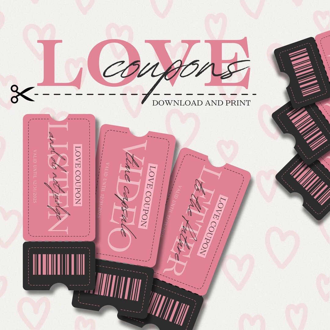 60 Printable Valentines Day Love Coupons Valentines Coupons Valentines ...