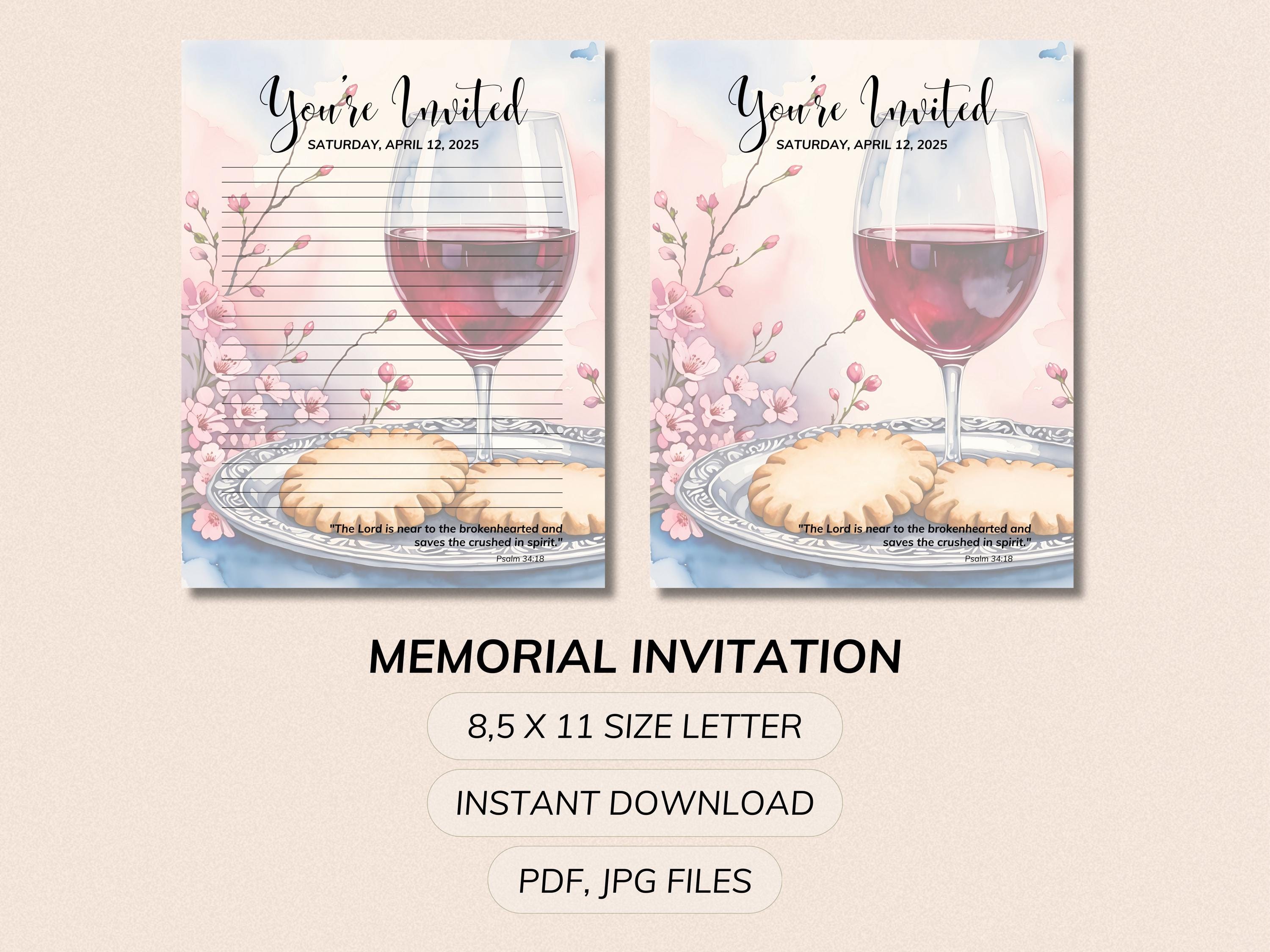 2025 Memorial Invitation | JW Letter Writing Printable | JW Stationery ...
