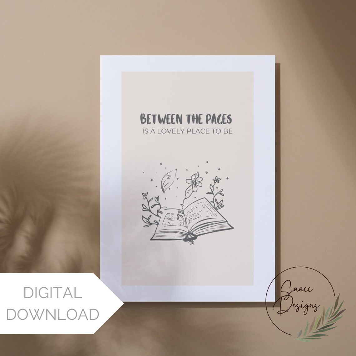 Between the Pages is A Lovely Place to Be, Book Digital Art, Printable ...