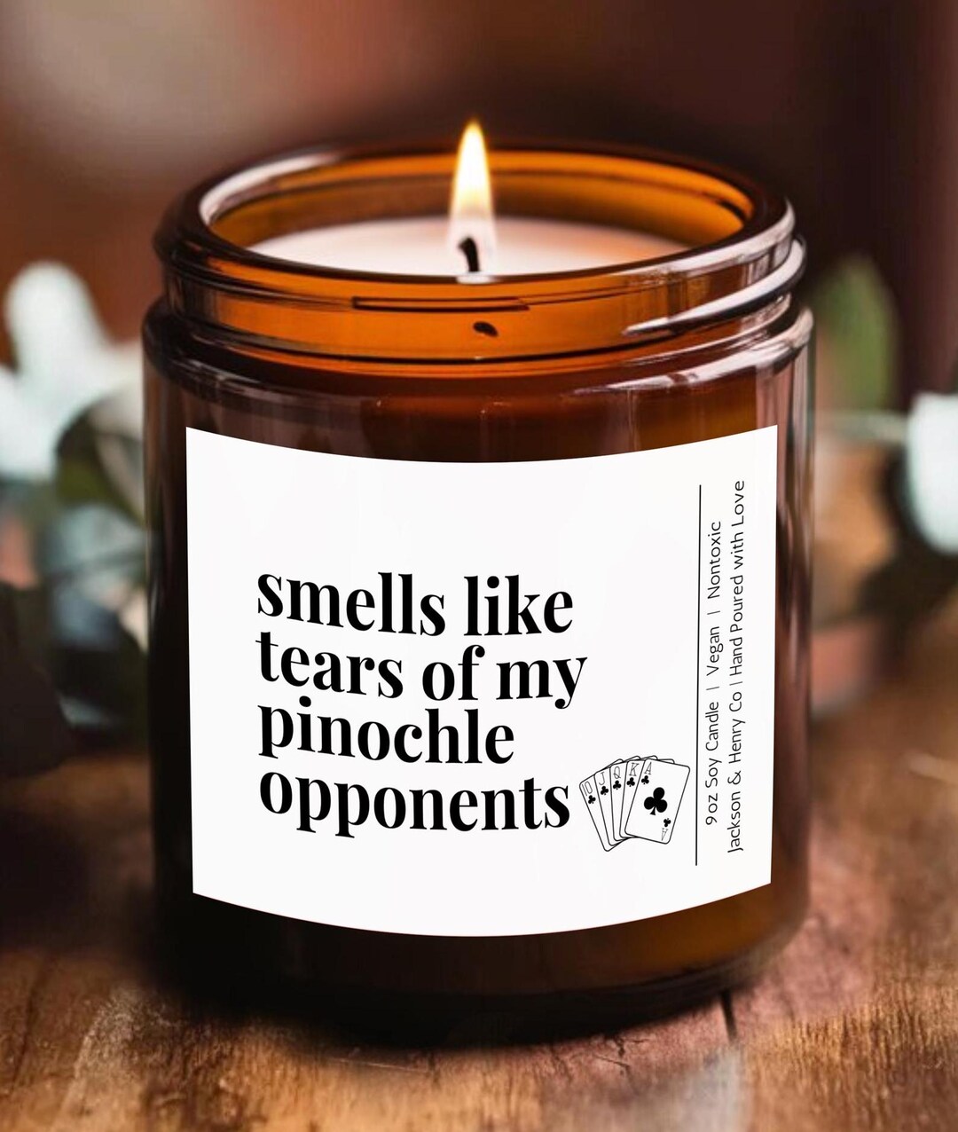 Funny Pinochle Gift Candle for Pinochle Cards Player Pinochle Cards ...
