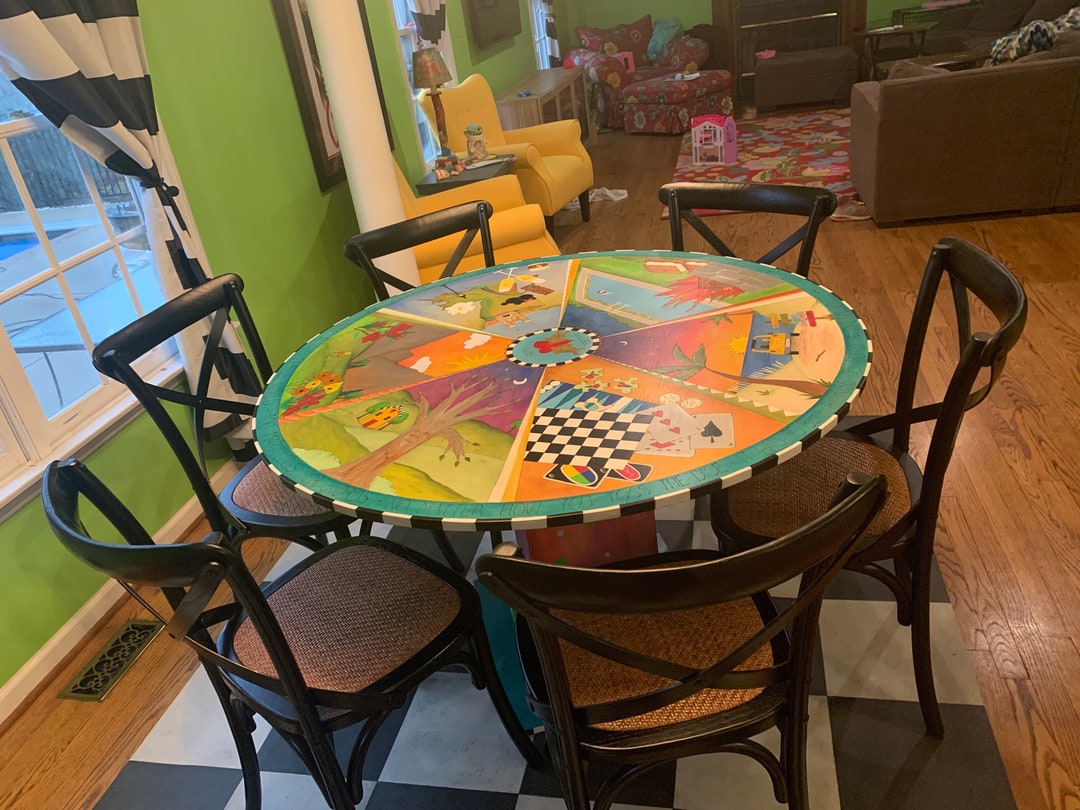 Large Round Kitchen Table, Made to Order, Personalized, Hand Painted ...