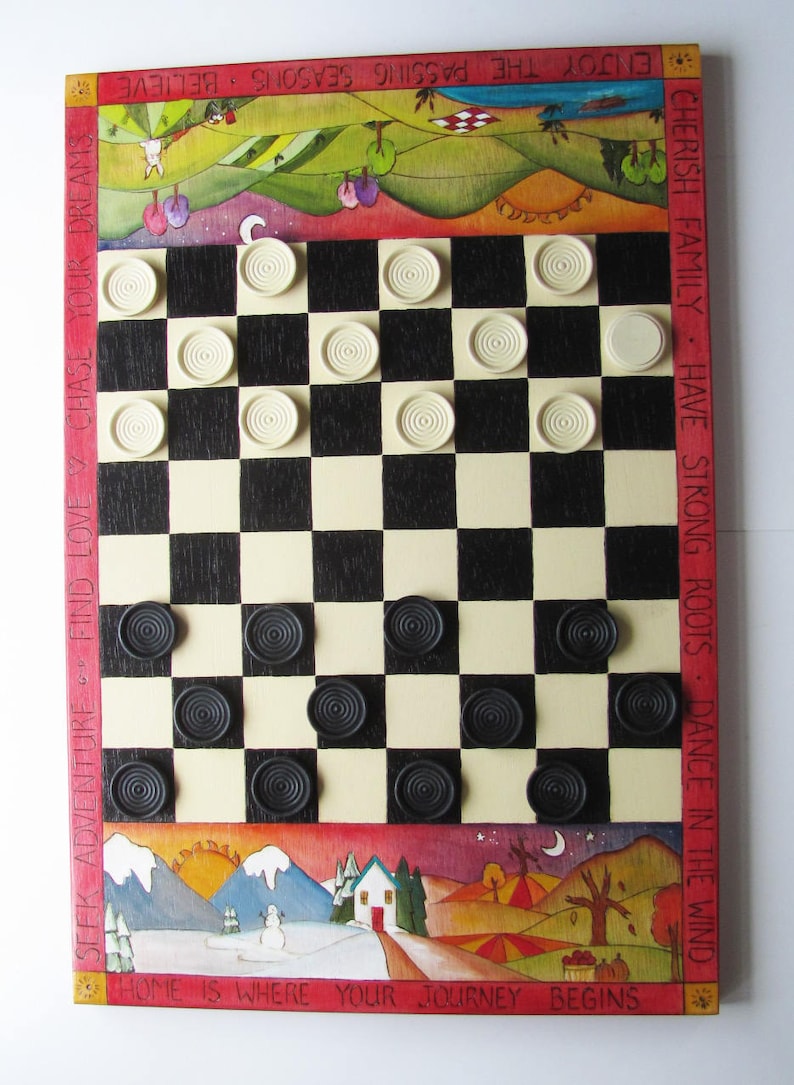 PERSONALIZED CHECKERBOARD, Custom Checker Board Game, Game Board ...