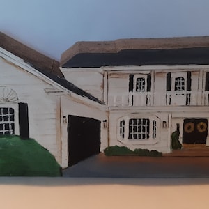 Personalized Wood House Replica, Painted House Shelf Ornament ...