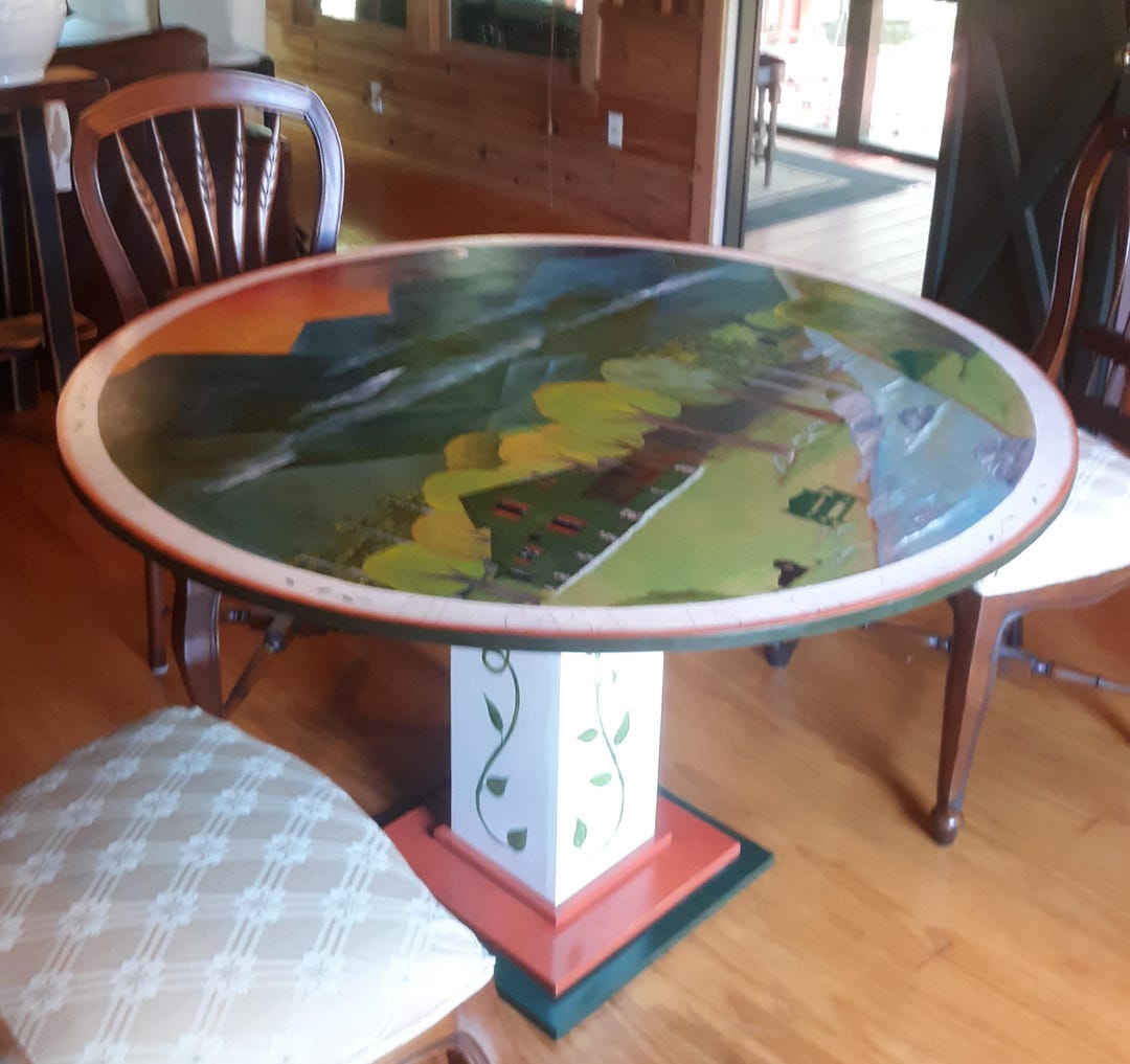 Large Round Kitchen Table, Made to Order, Personalized, Hand Painted ...