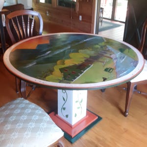 Large Round Kitchen Table, Made to Order, Personalized, Hand Painted ...