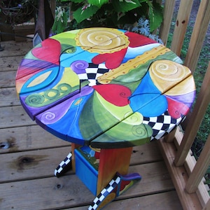 SMALL SIDE TABLE, Round Wood Table, 20" Dia. X 21.5" H, Table W/shelf ...