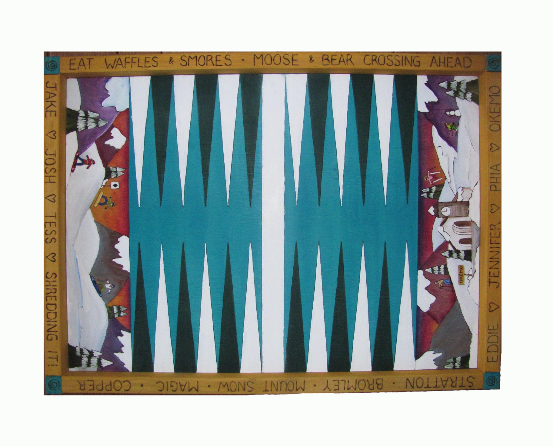 BACKGAMMON SET CUSTOM Backgammon Board Game 20.5 L X | Etsy