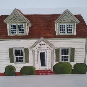 Custom Home Portrait, Housewarming Gift, Wooden House Decor, Replica of ...