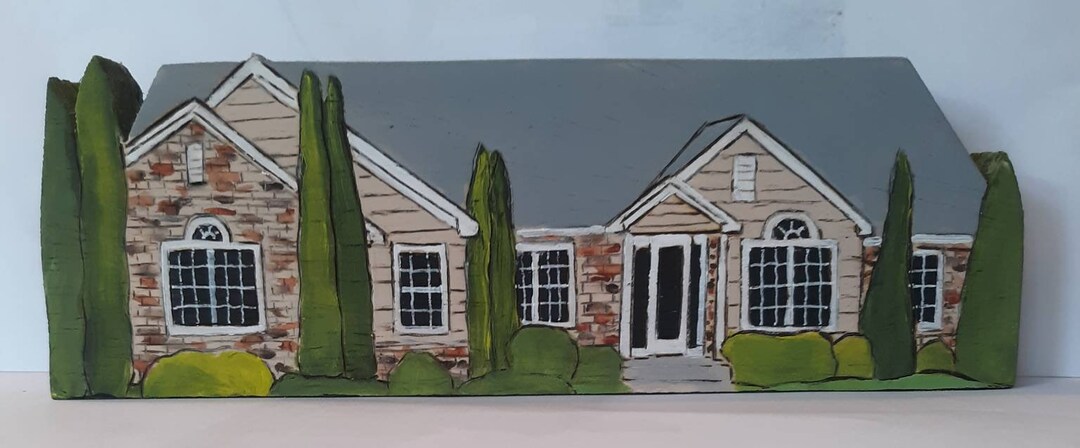 Miniature Replica of Your Home, Christmas Home Portrait Ornament, Wood ...