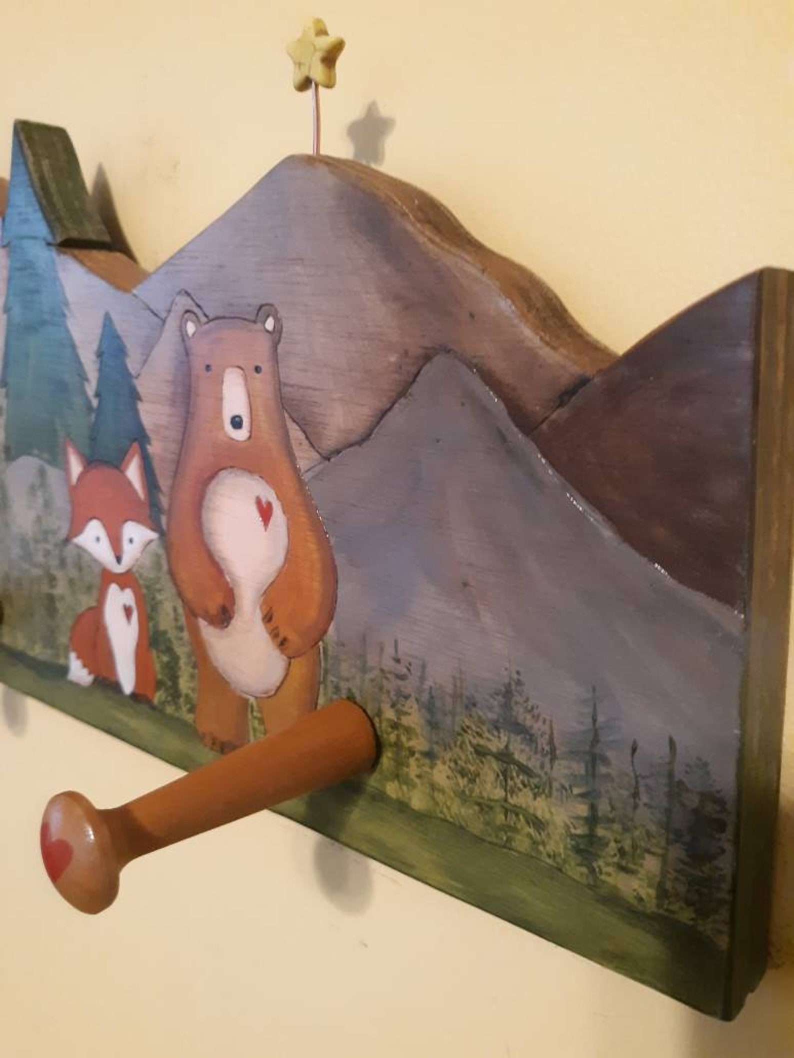 Forest Animals Coat Rack Towel Rack Hat Rack Wood Land - Etsy