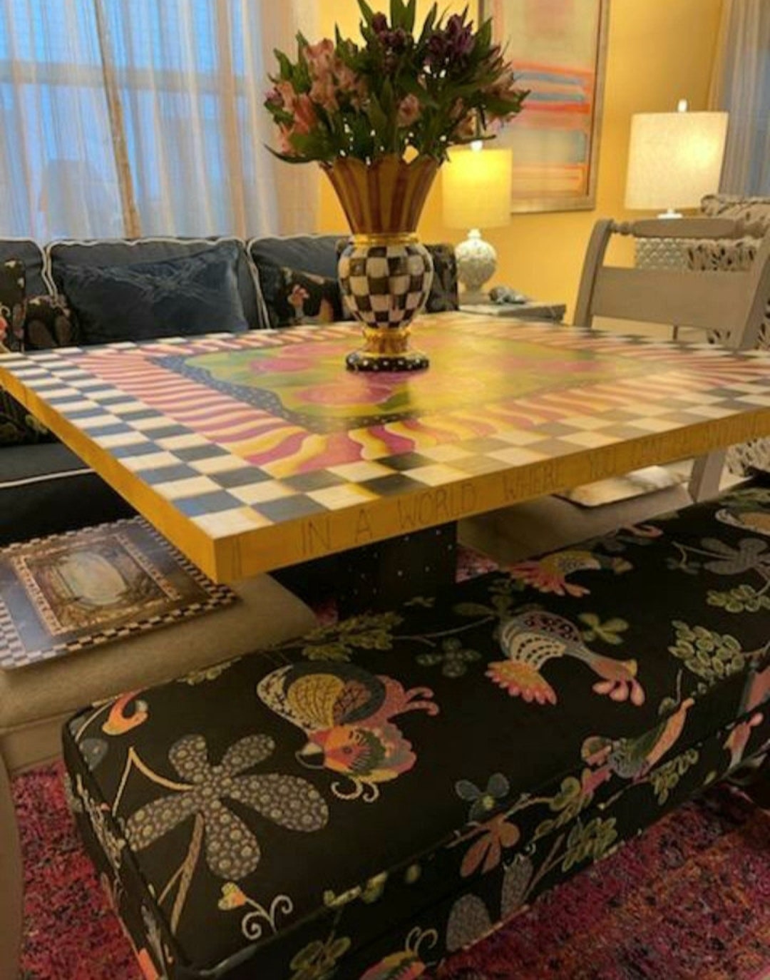 Painted Furniture, Center Table, Custom Designed for You, Pedestal ...