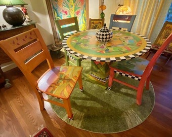 Painted Round Table - Etsy