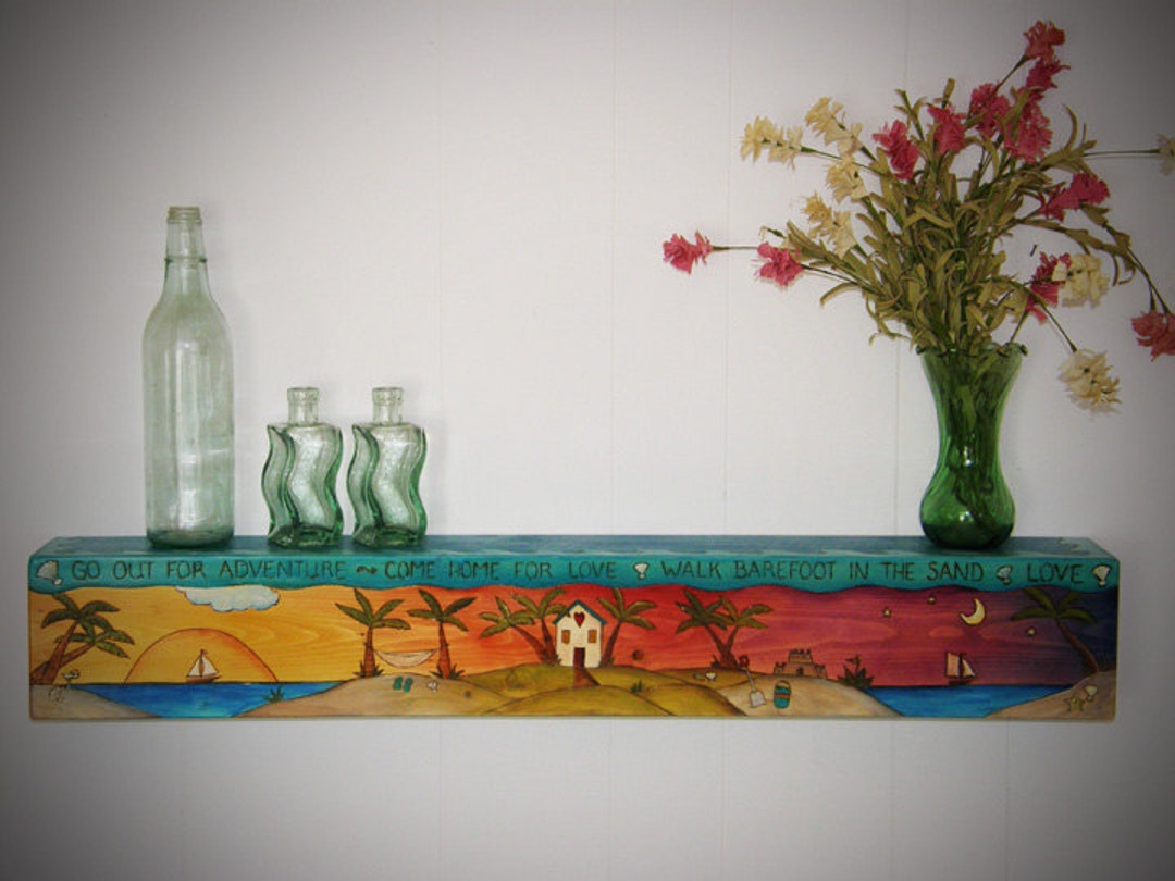 Floating Wall Shelf, Personalized, Hand Painted, Floating Wet Bar ...