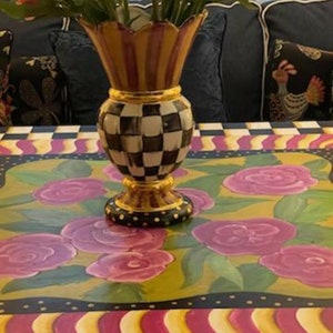 Personalized and Custom Designed Painted Square Table, Pedestal, Games ...