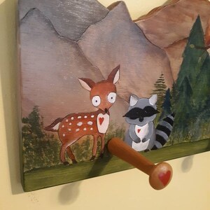 Forest Animals Coat Rack, Towel Rack, Hat Rack, Wood Land Animal ...