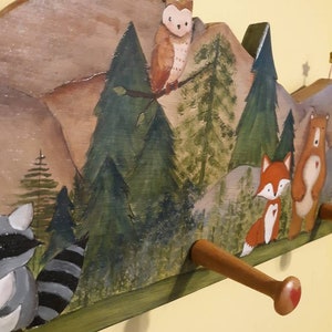 Forest Animals Coat Rack, Towel Rack, Hat Rack, Wood Land Animal ...