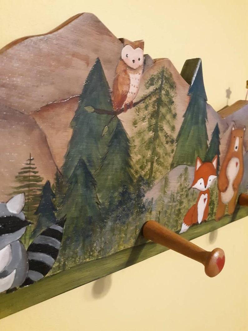 Forest Animals Coat Rack Towel Rack Hat Rack Wood Land - Etsy