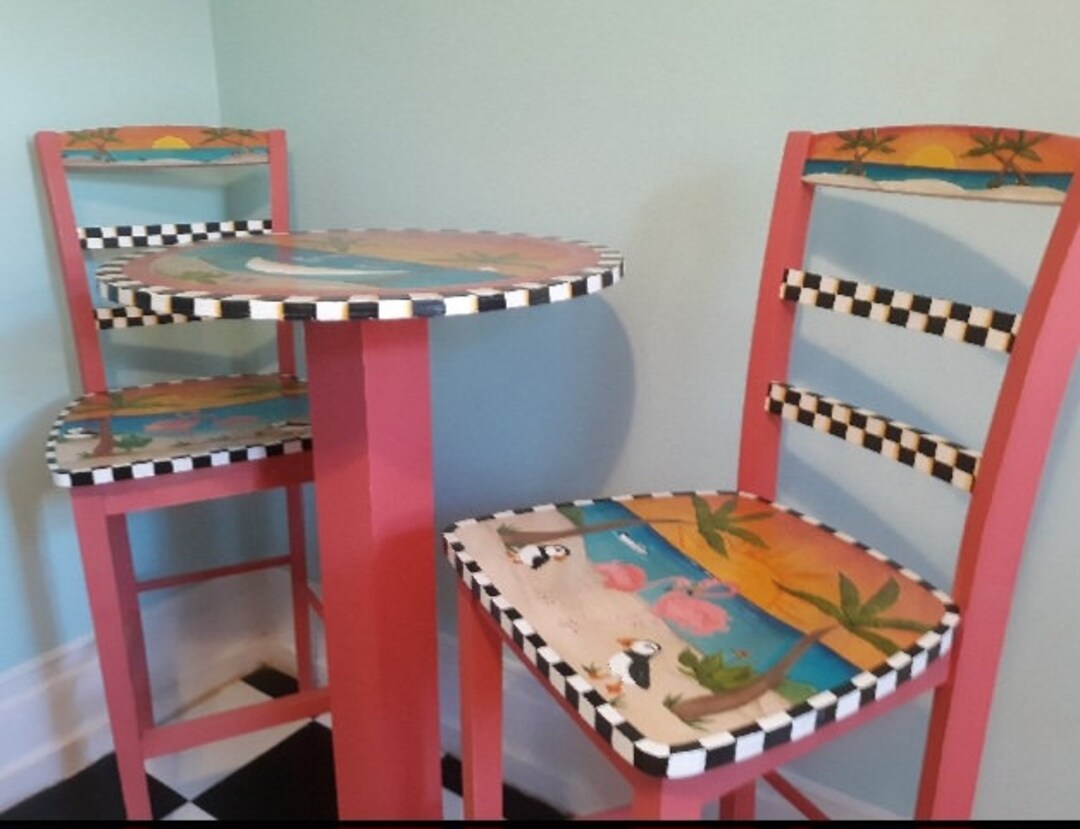 Bar Stools, Counter Height, Wood Bar Stools, Personalized, Painted ...