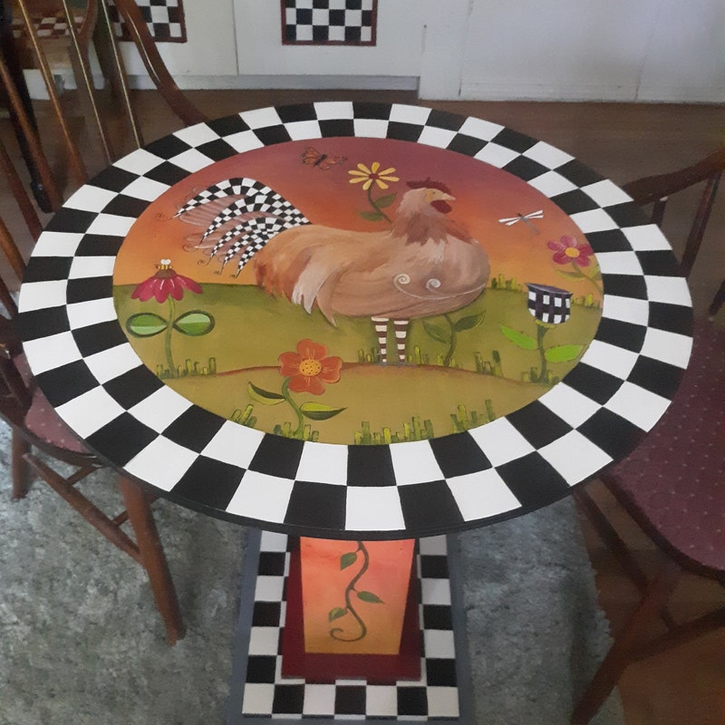 Painted Round Table - Etsy