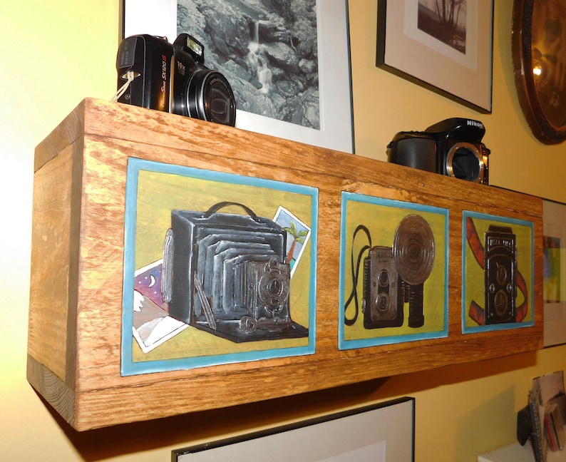 VINTAGE CAMERA DISPLAY Shelf Floating Shelf Handcrafted - Etsy