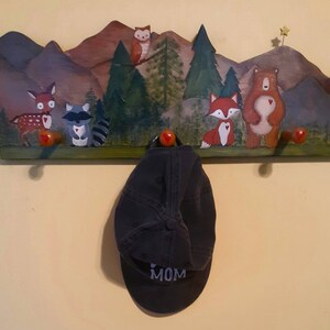 Forest Animals Coat Rack, Towel Rack, Hat Rack, Wood Land Animal ...