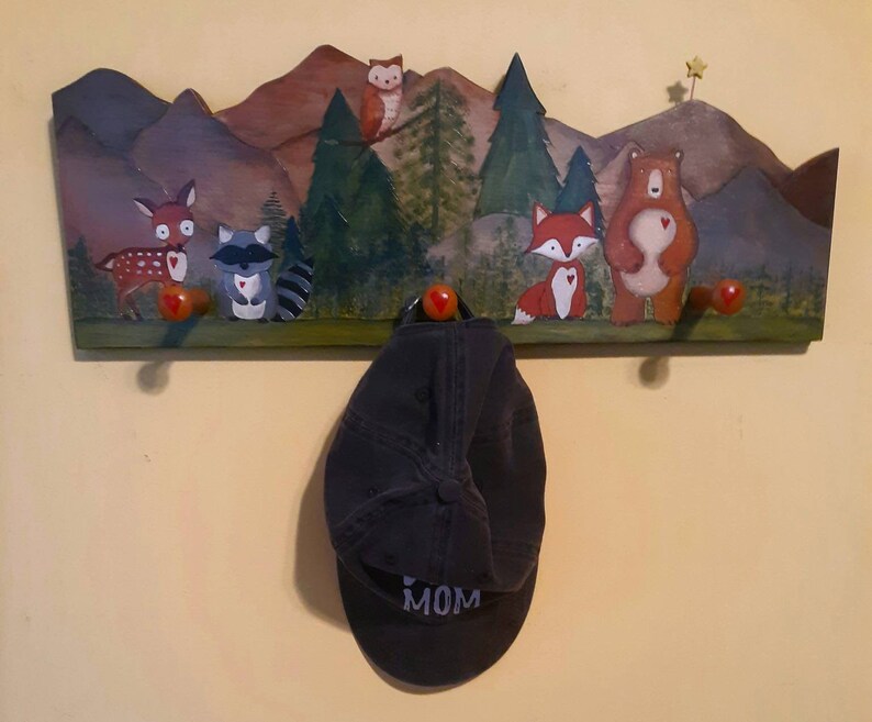 Forest Animals Coat Rack Towel Rack Hat Rack Wood Land - Etsy