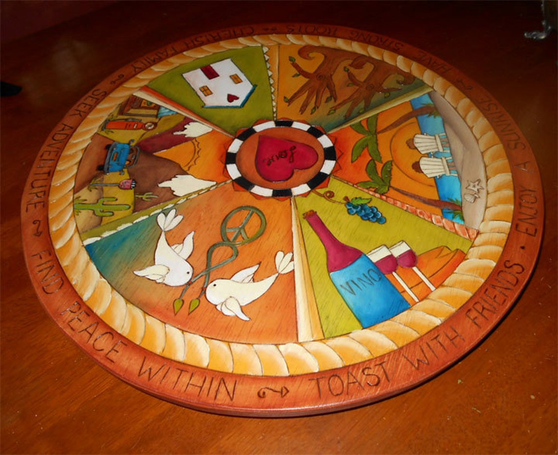 PAINTED LAZY SUSAN Custom Lazy Susan Wood Handcrafted - Etsy