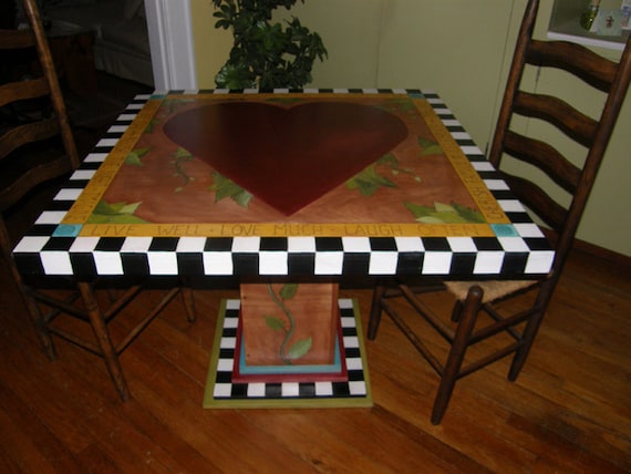 PERSONALIZED SQUARE TABLE Center Table Painted Table - Etsy