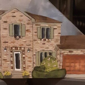 Personalized Wood House Replica, Painted House Shelf Ornament ...