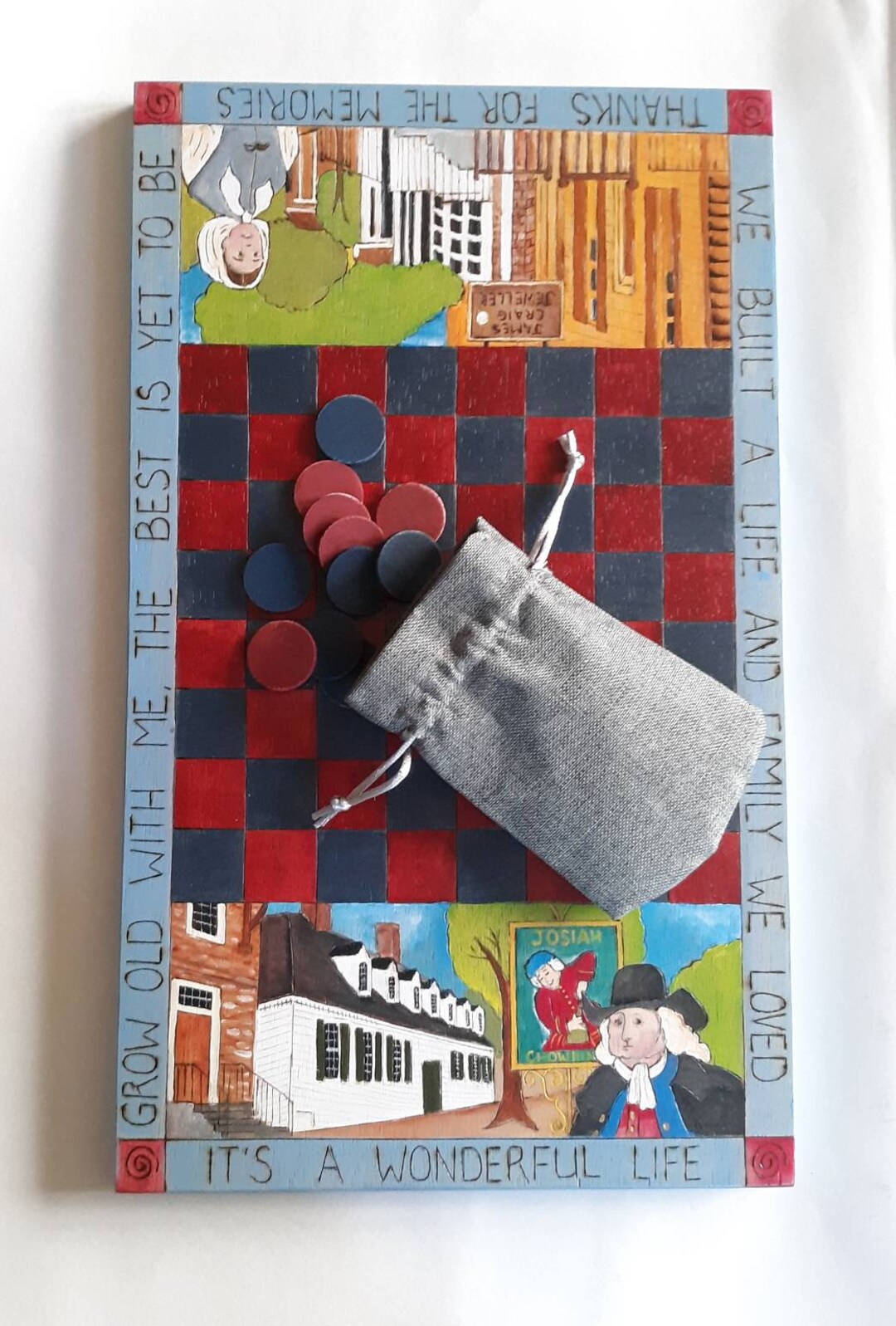 Wood Checkerboard Game, Custome Designed Checkerboard, Checkers Game ...