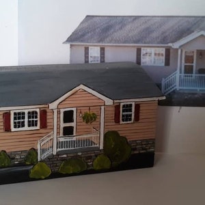 Custom Home Replica, Miniature House Ornament, Shelf Decor, First Home ...
