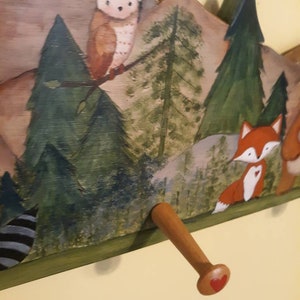 Forest Animals Coat Rack, Towel Rack, Hat Rack, Wood Land Animal ...