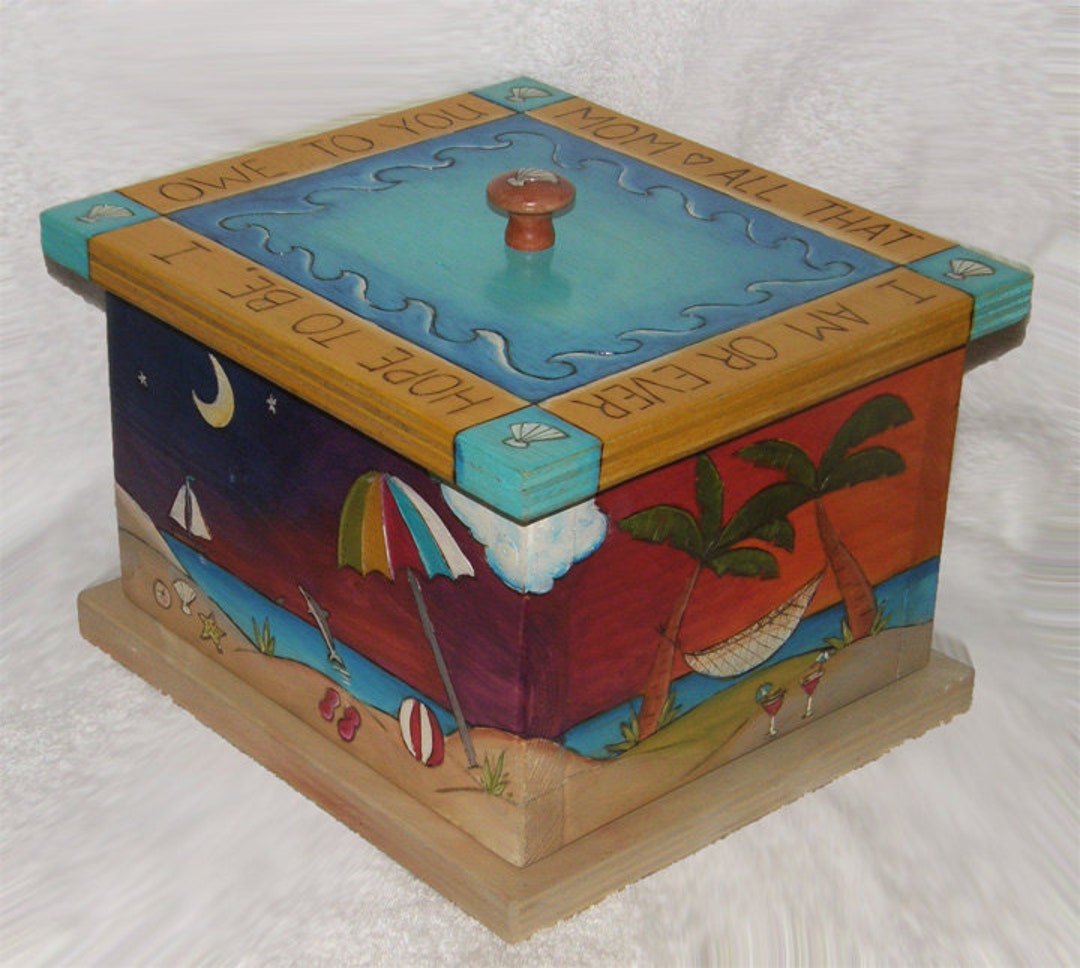 WEDDING KEEPSAKE BOX, Made to Order Hand Painted Recipe Box, 9"w X 10"d ...