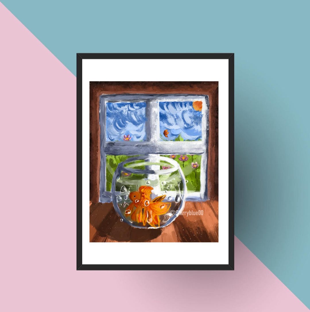 DIGITAL! “goldfish in a Bowl” Printable Wall Art 16” X 20” Digital ...