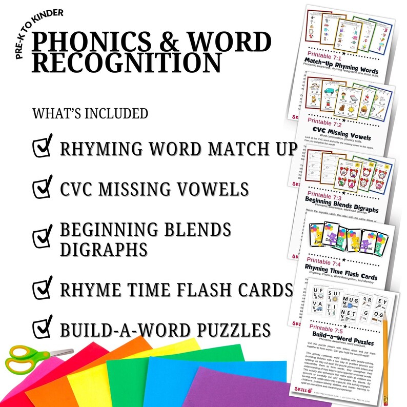 Phonics Prekindergarten | Word Recognition | Rhyming |CVC Words ...