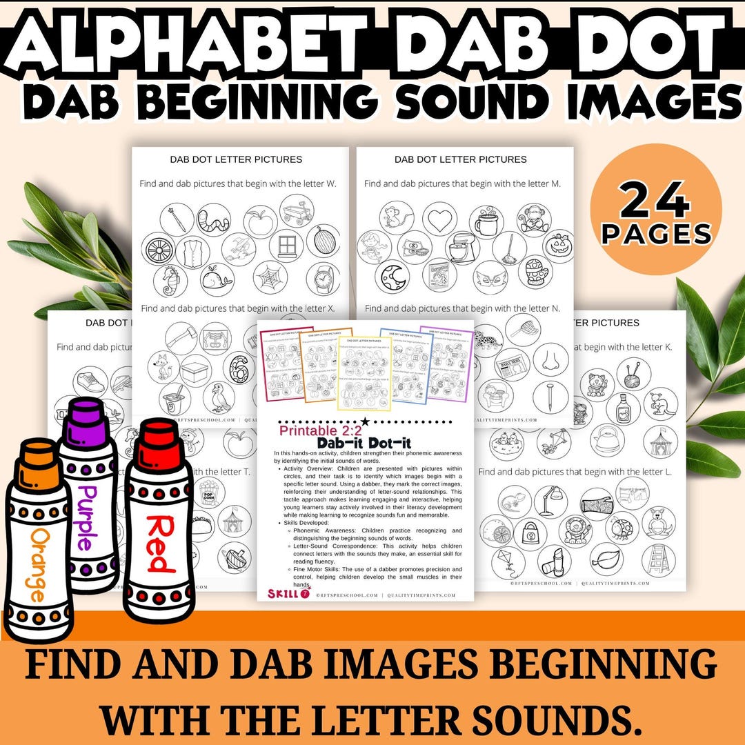 Alphabet Dot Marker Activity | Alphabet Dab It Beginning Sounds ...