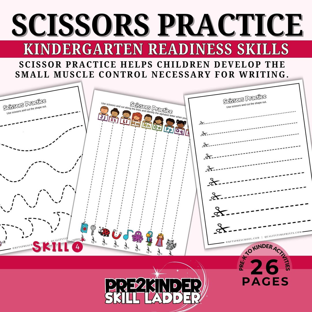SCISSOR PRACTICE Prekindergarten Skills ,fine Motor Skills, Hand-eye ...