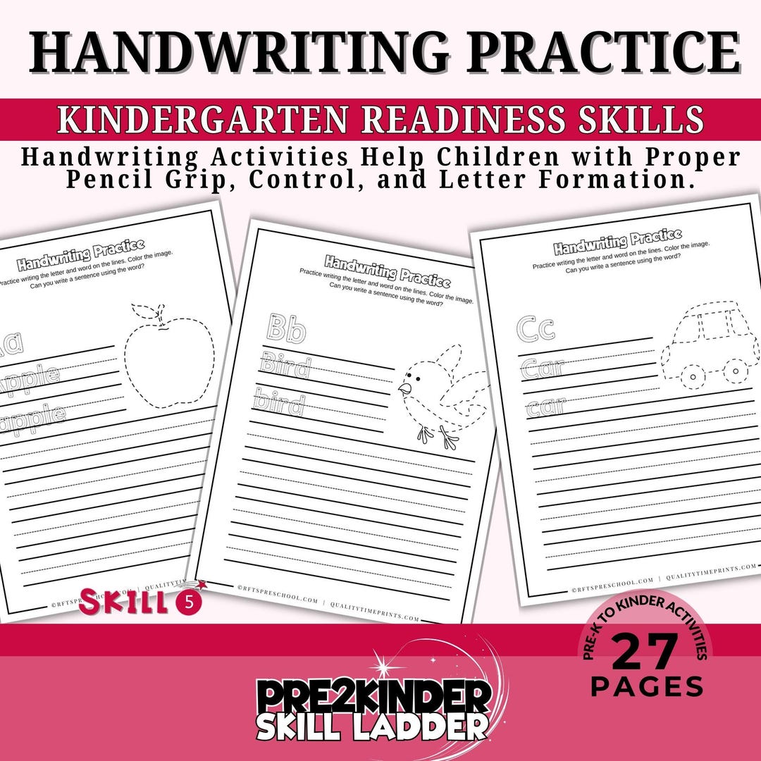 HANDWRITING PRACTICE for Prekindergarten Prep, Letter Formation, Kids ...