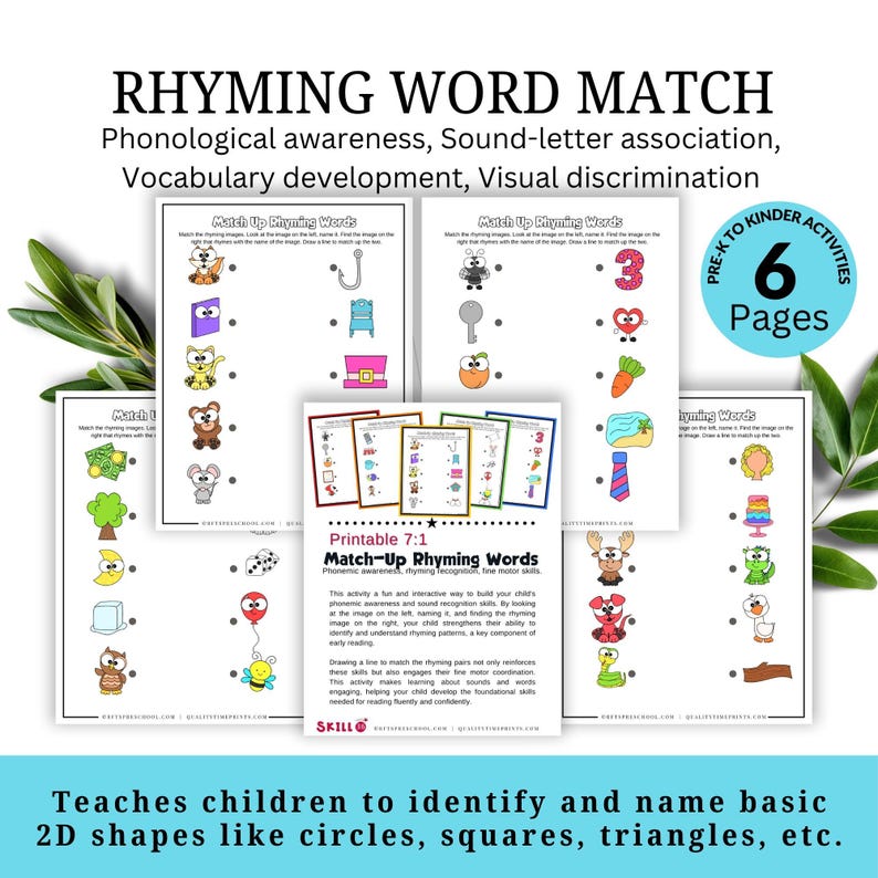 Phonics Prekindergarten | Word Recognition | Rhyming |CVC Words ...