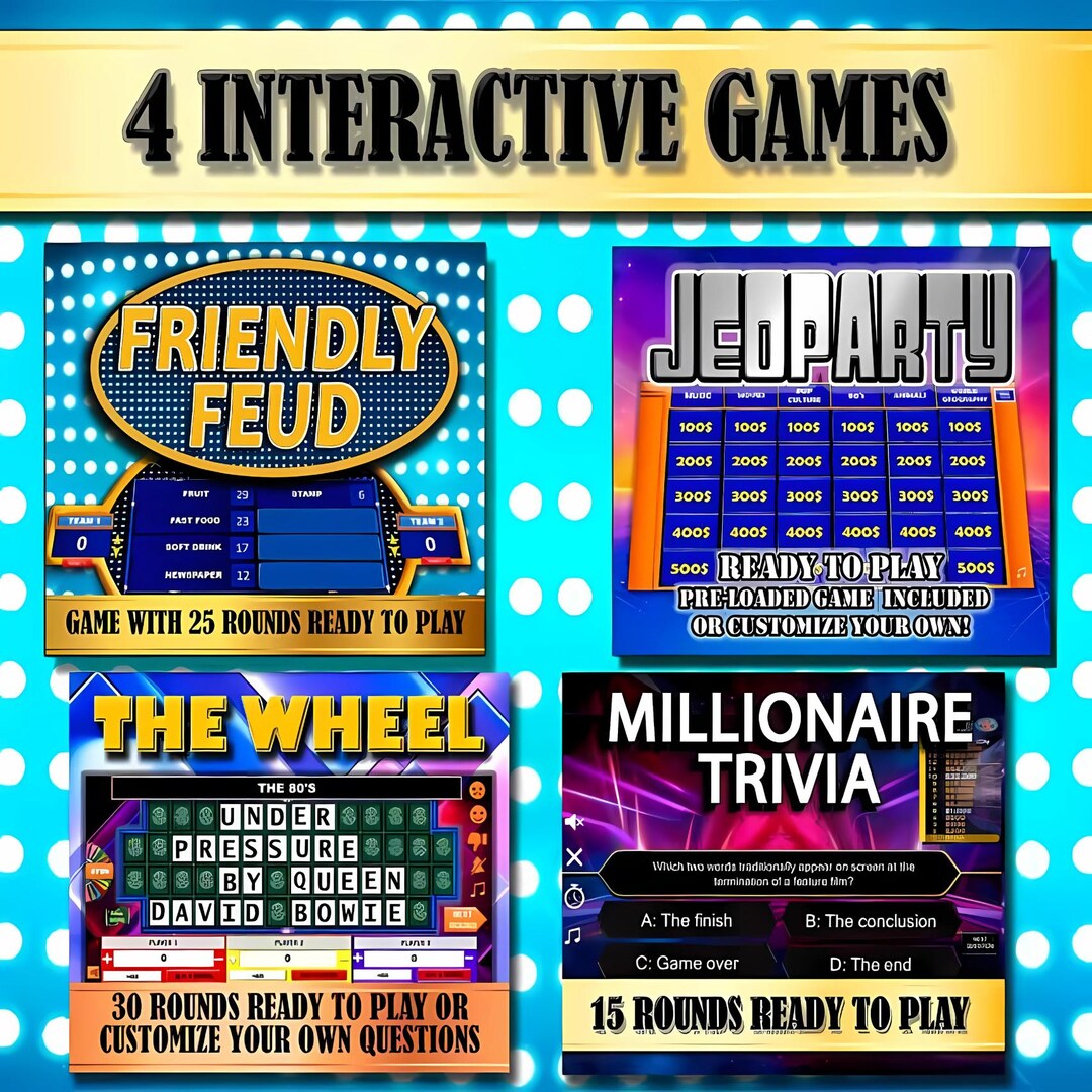 Editable Friendly Feud Game | Ultimate Game Bundle | Interactive Game ...