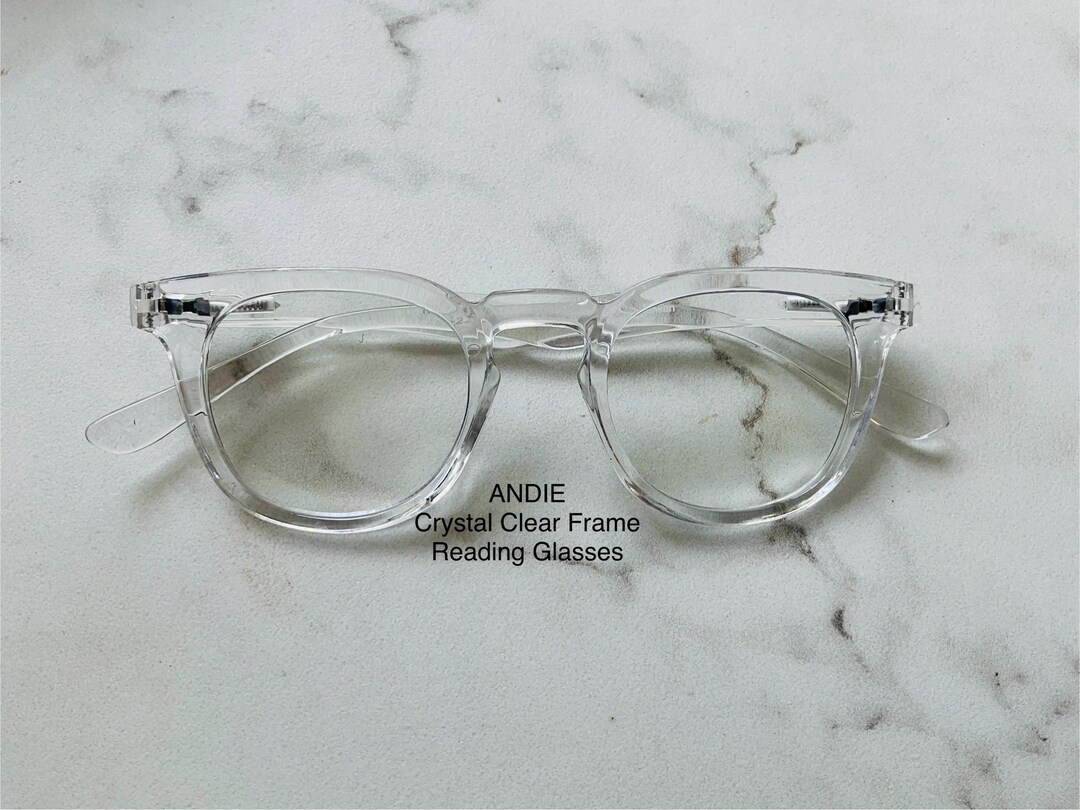 Crystal Clear Frame Single Vision Reading Glasses Frame & Lens Size in ...