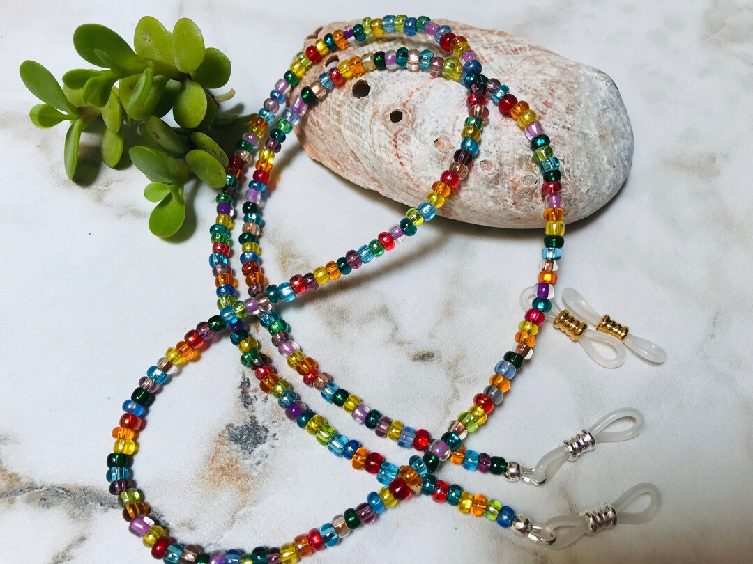 Fun & Frolic Multi-color Beaded Eyeglass Chain - Etsy