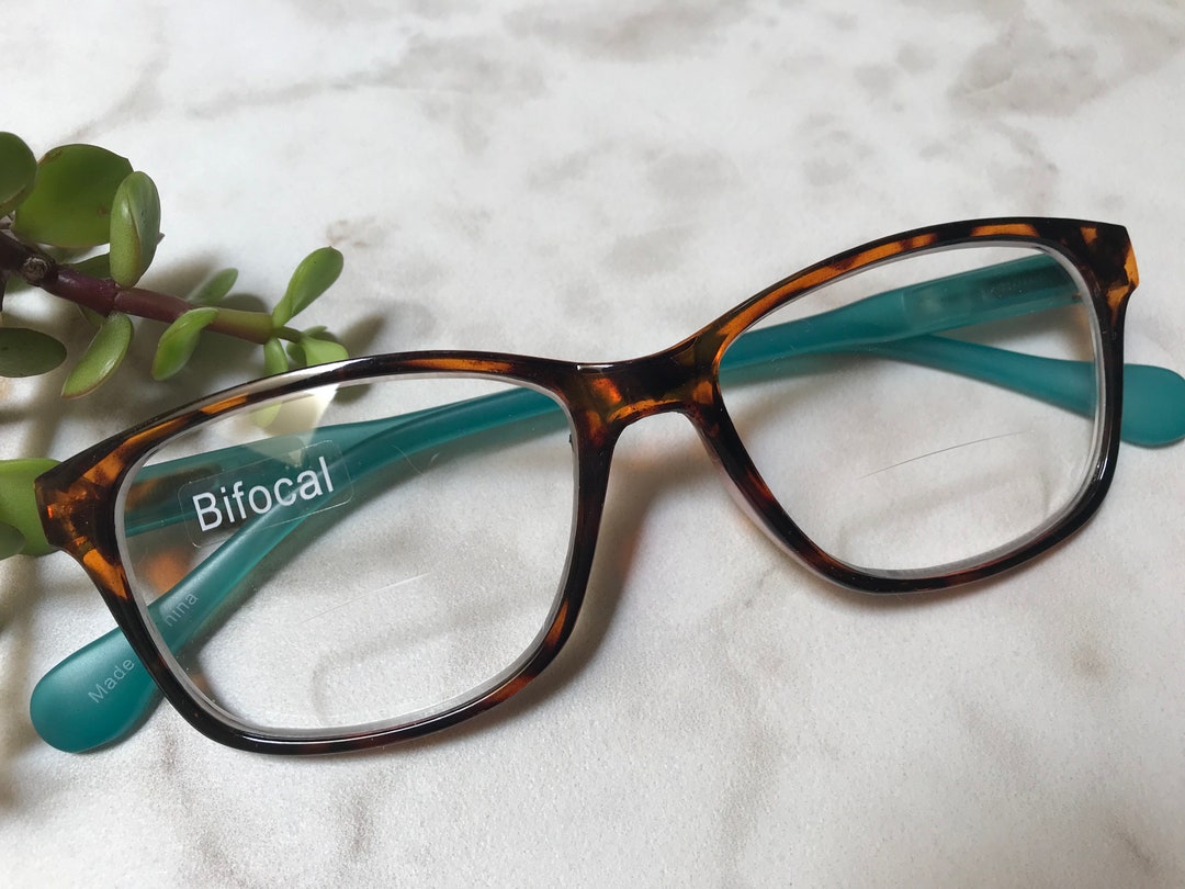 Clear Lens Bifocal Readers Tortoise & Pacific Blue - Etsy